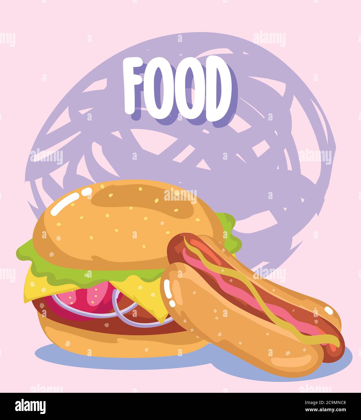 fast food hamburger and hotdog menu restaurant unhealthy vector ...