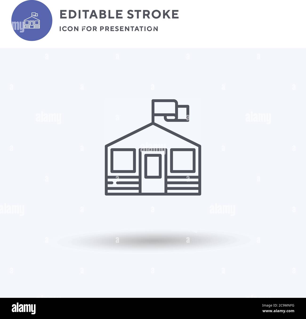 Barracks icon vector, filled flat sign, solid pictogram isolated on ...