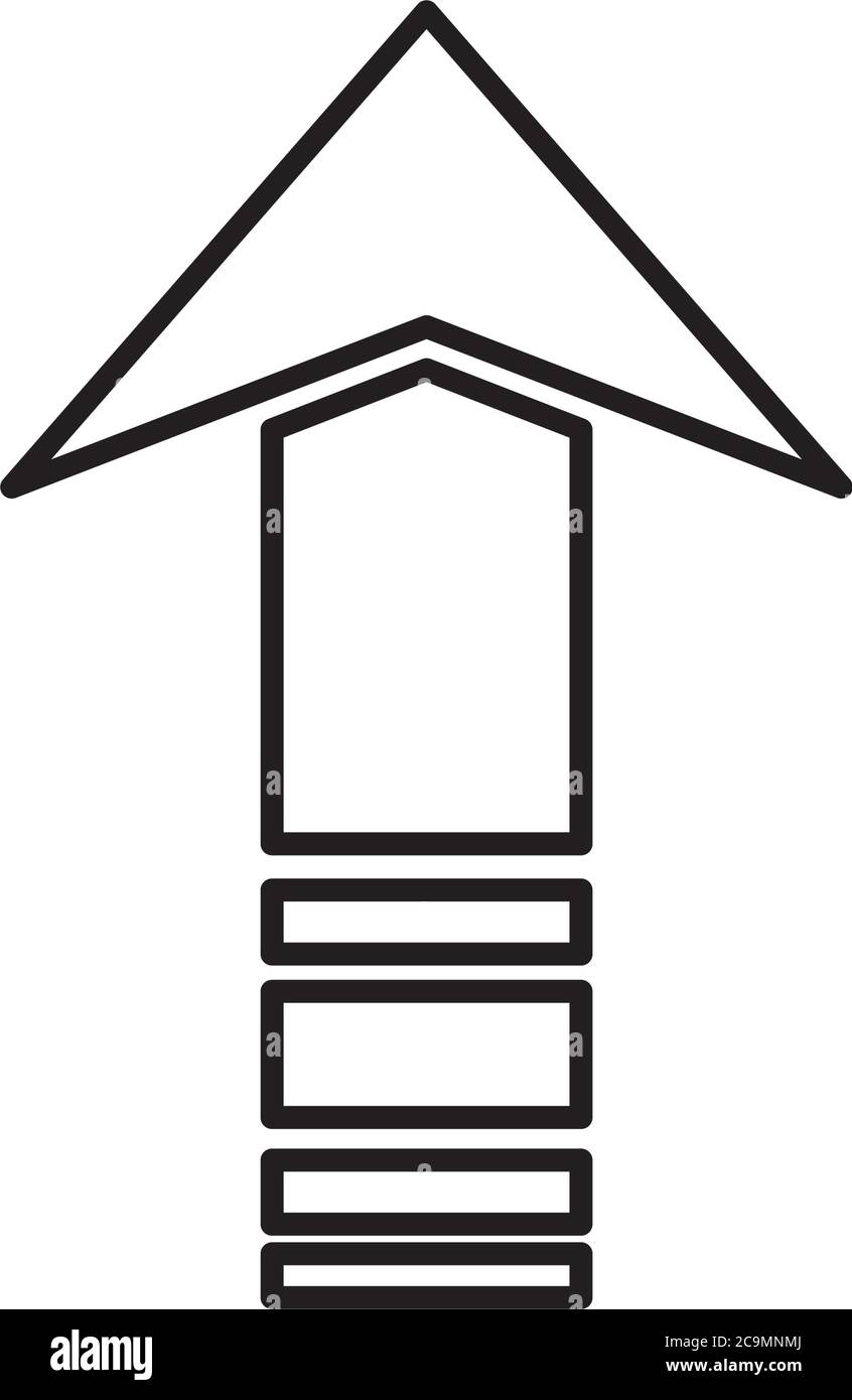 gradual arrow up over white background, line style, vector illustration ...