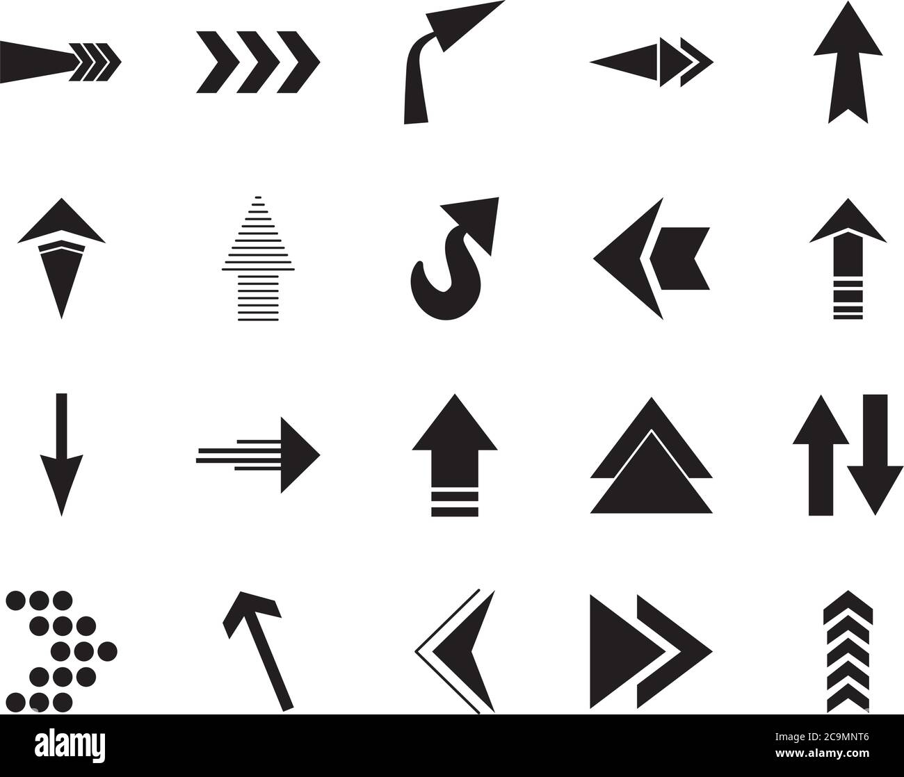 multi arrows and arrows icon set over white background, silhouette ...