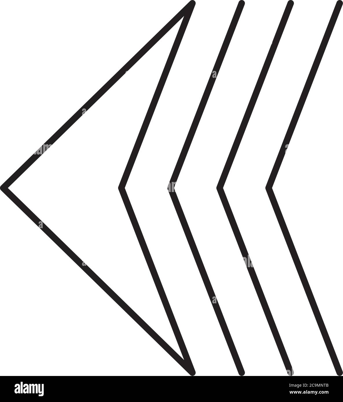 reverse arrow icon over white background, line style, vector ...