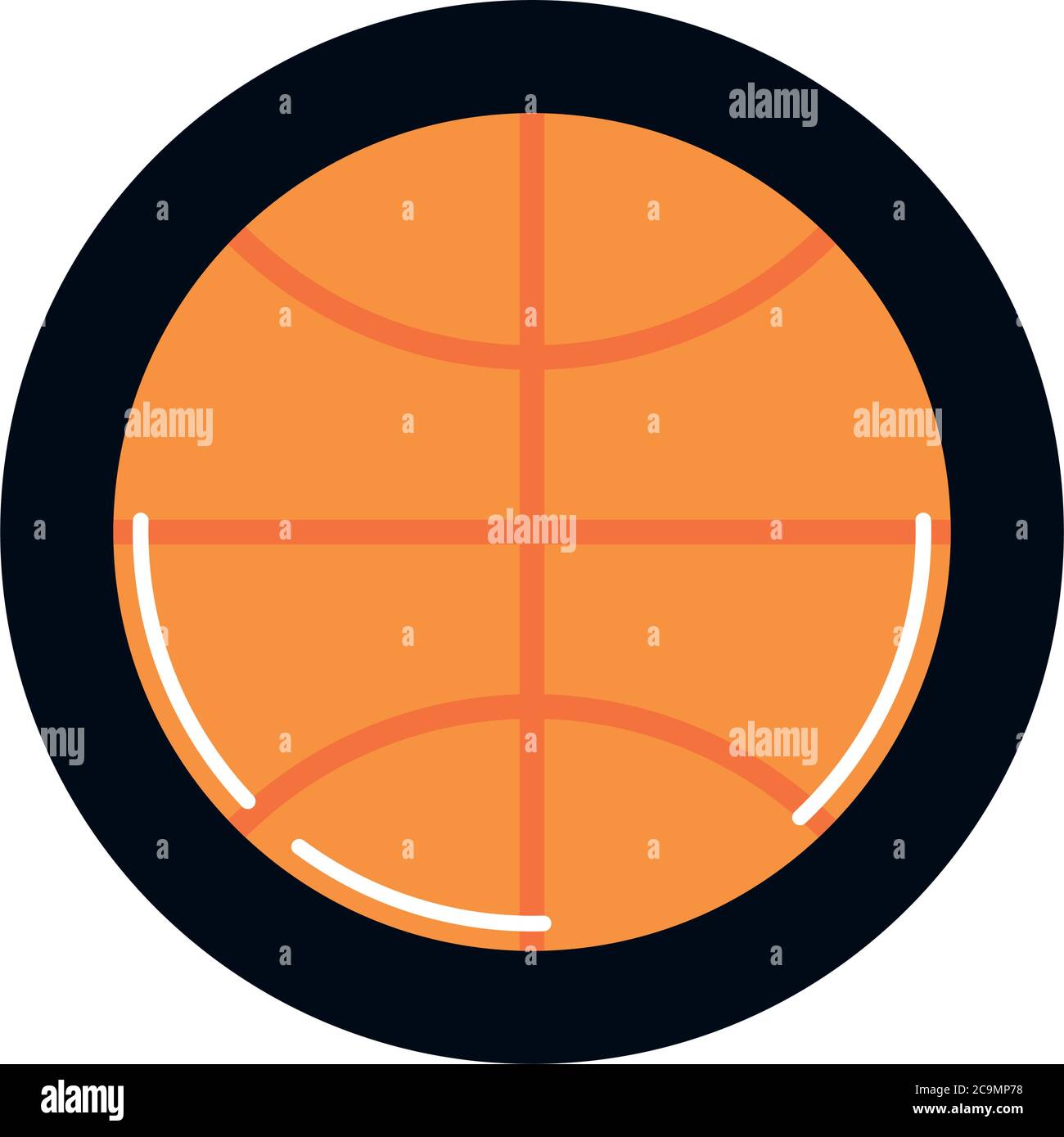 basketball ball sport equipment block and flat style icon vector ...