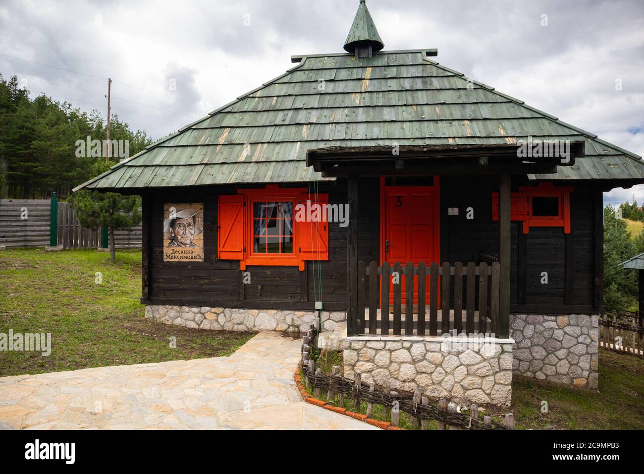 Zlatibor, Vodice, Serbia - July 26. 2020 Traditional wooden house in ...