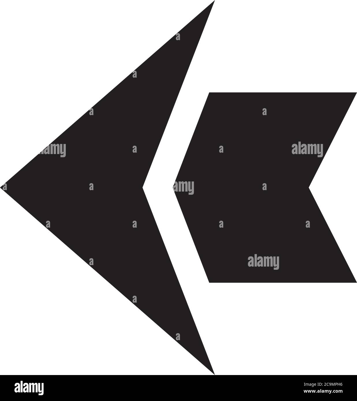 left arrow icon over white background, silhouette style, vector ...