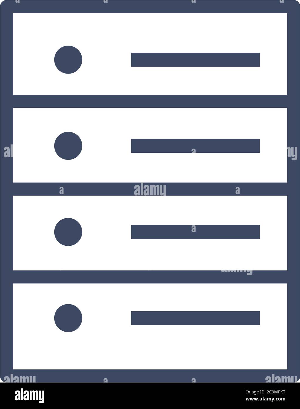 Web hosting line style icon design, Data center base security system hardware technology ...