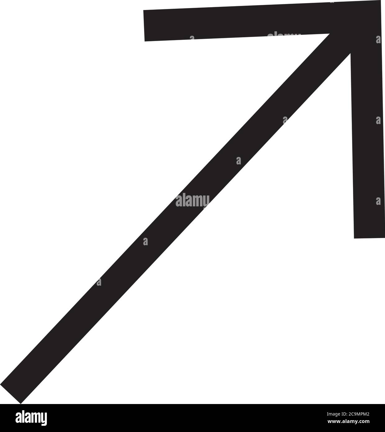 diagonal arrow icon over white background, silhouette style, vector ...