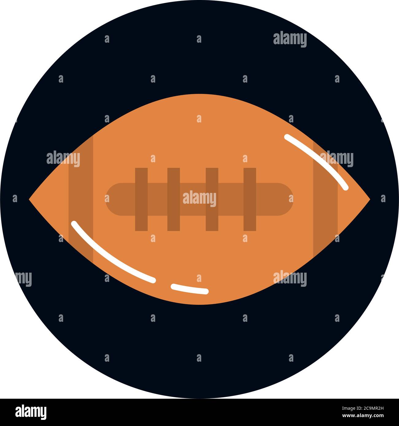 american football ball sport equipment block and flat style icon vector ...