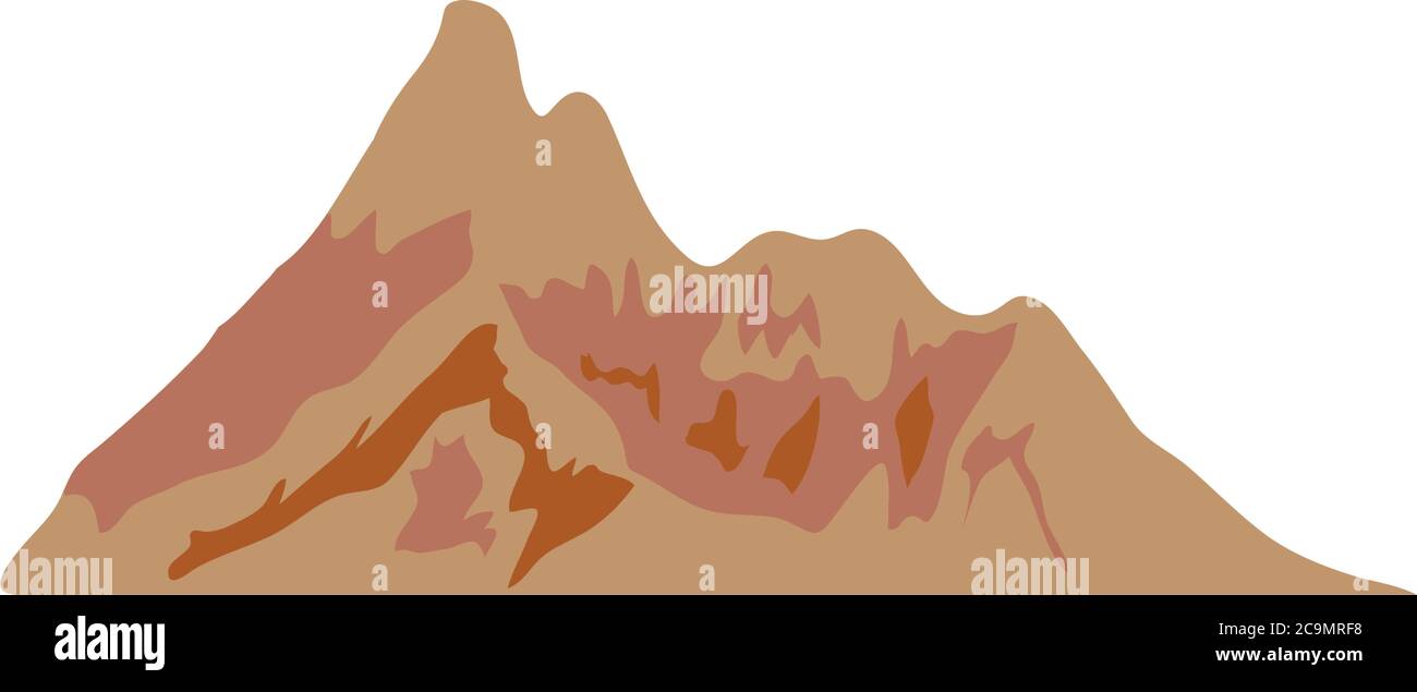 folded mountain over white background, flat style, vector illustration ...
