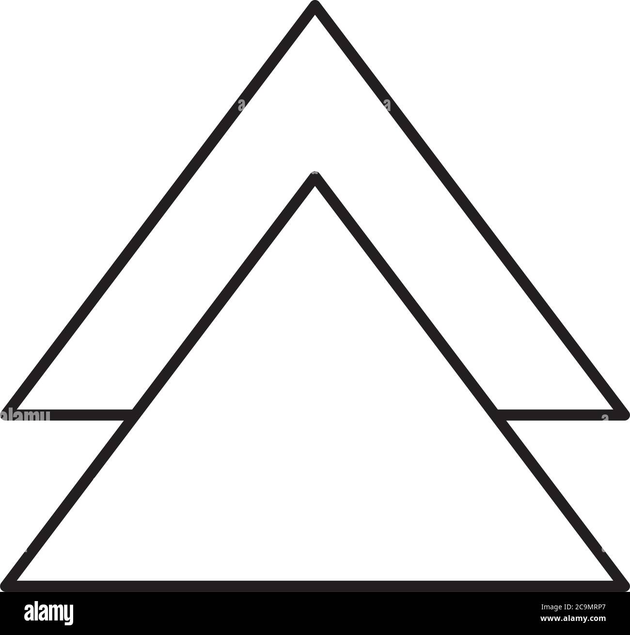 triangular arrows up icon over white background, line style, vector ...