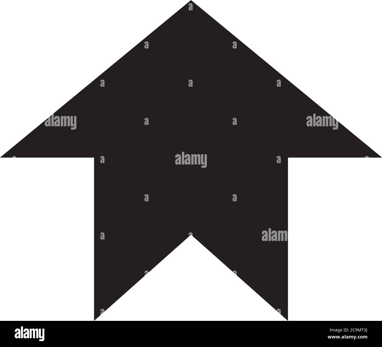 up arrow icon over white background, silhouette style, vector ...