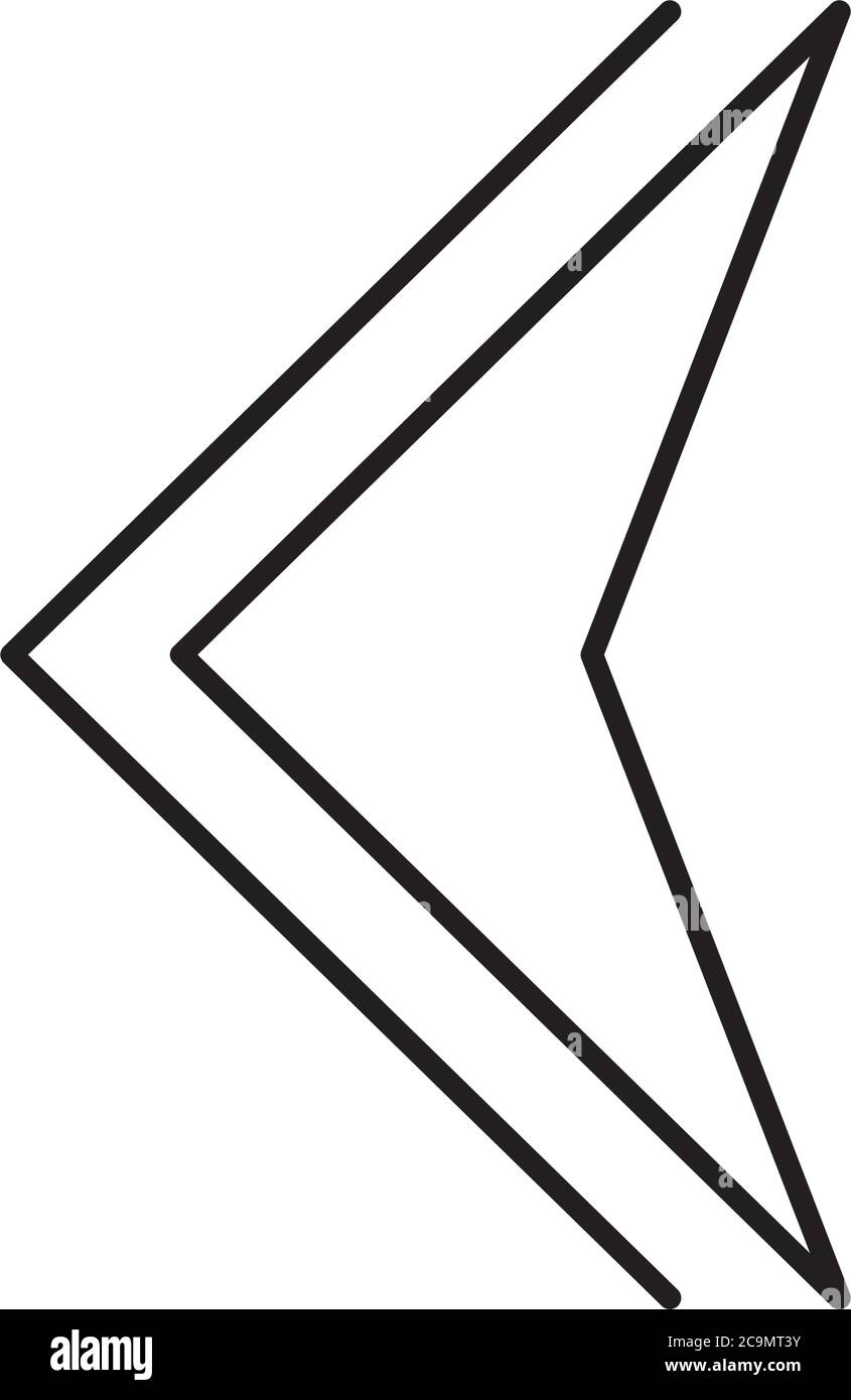 Double Arrows With Left Direction Over White Background Line Style