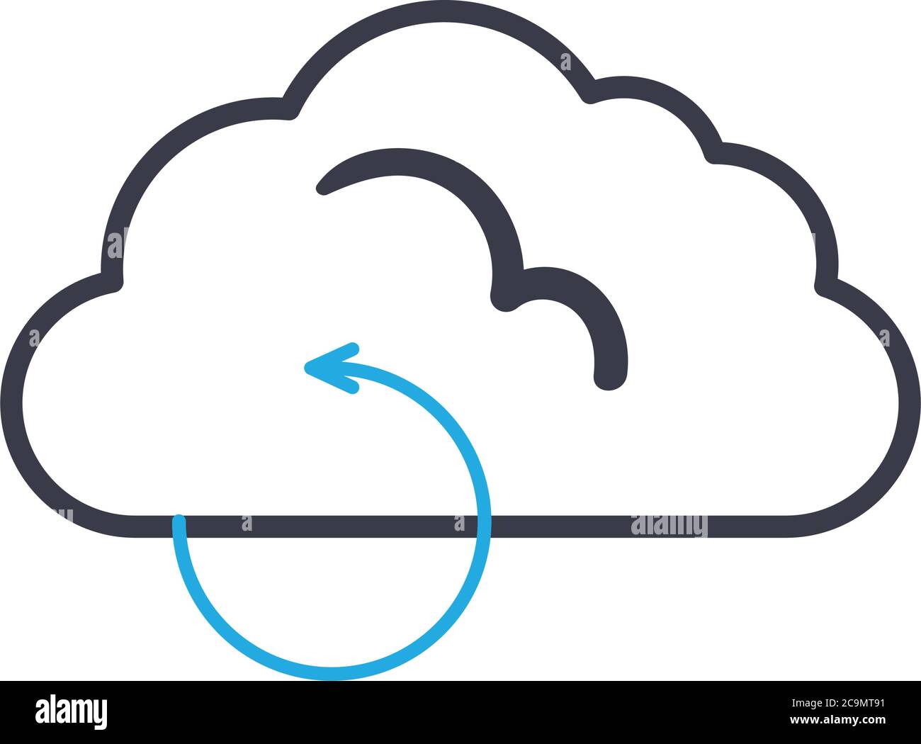 Cloud computing with repeat arrow line style icon design, Communication internet and ...