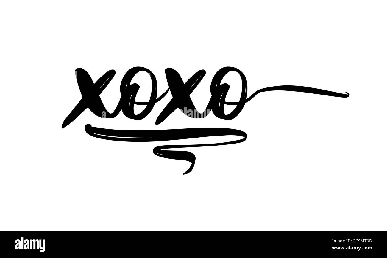 XOXO Valentine's Day Holiday Vector Text Typography Illustration ...