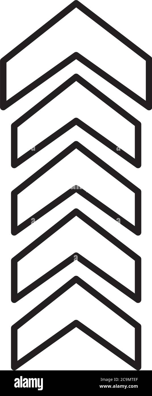 chevron arrows up over white background, line style, vector ...