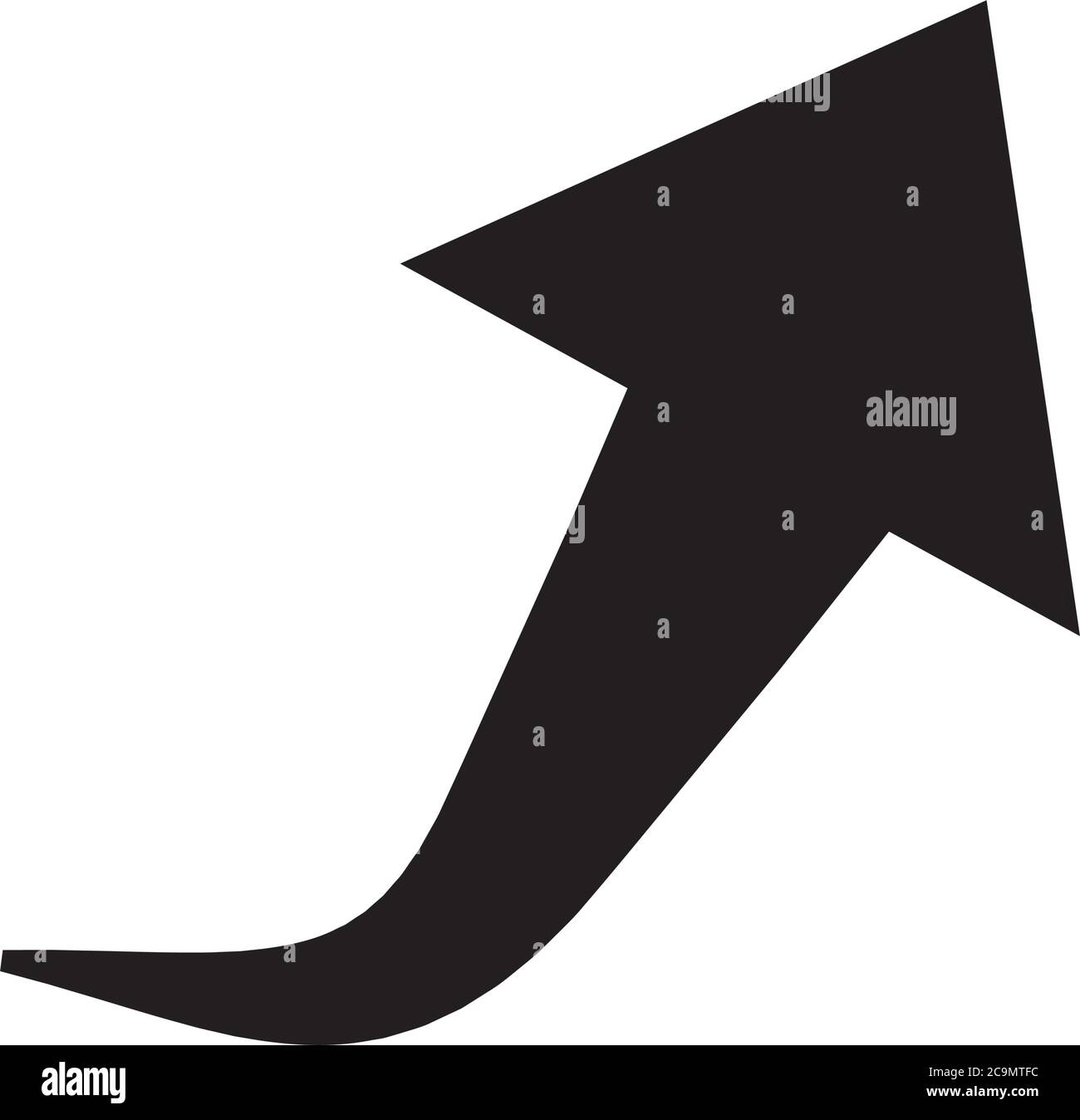 short arch arrow up icon over white background, silhouette style ...