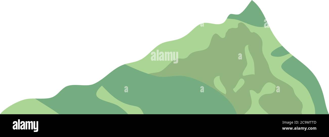 block mountain icon over white background, flat style, vector ...