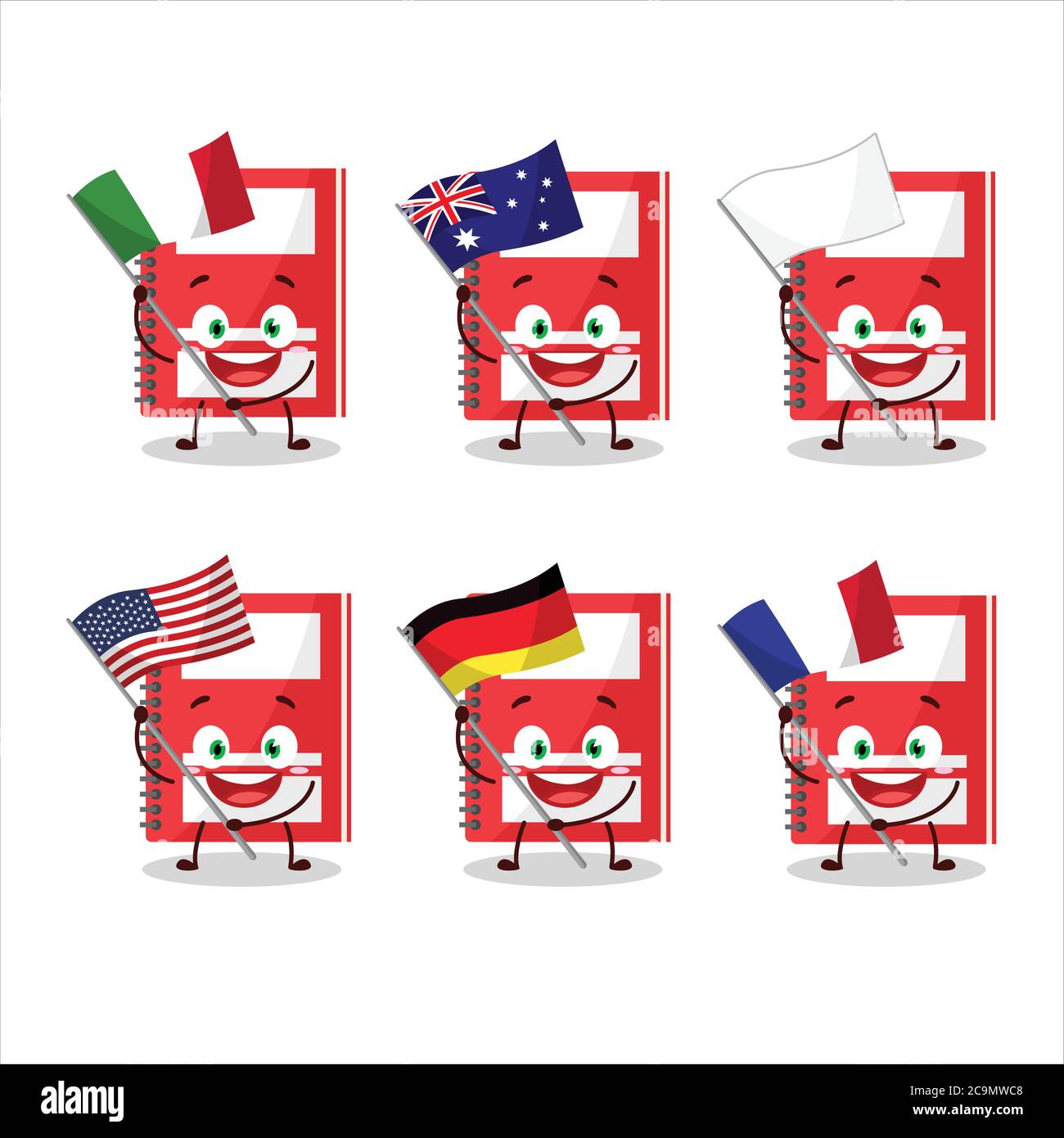 Red study book cartoon character with cute emoticon bring money Stock ...