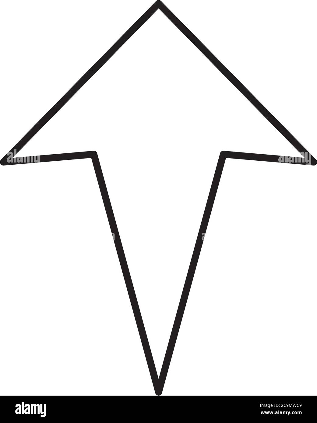 long arrow up icon over white background, line style, vector ...