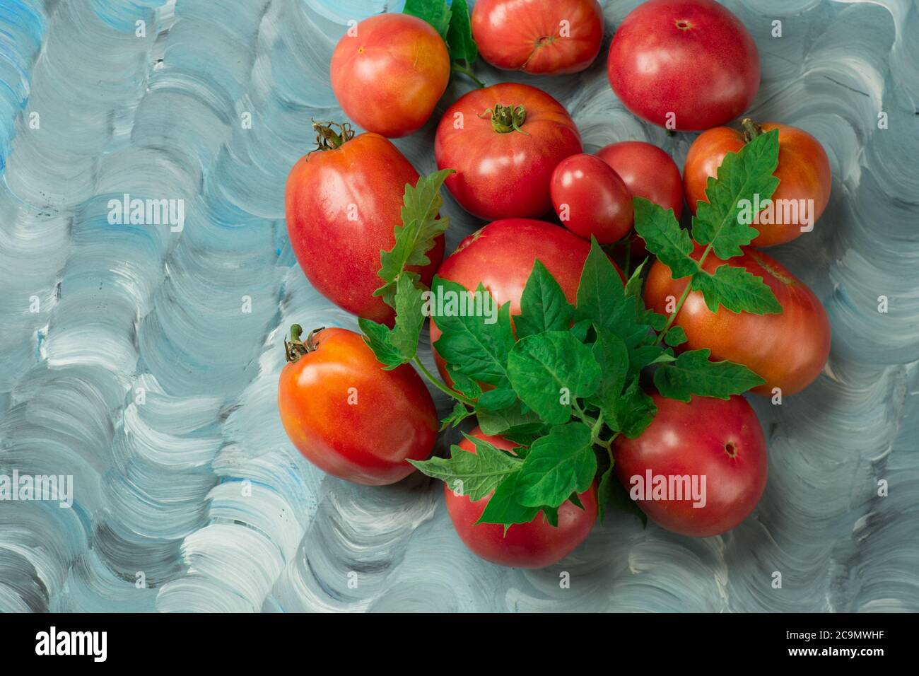 Tomato varieties have name Dwarf Firebird sweet. Fresh ripe pink beef ...