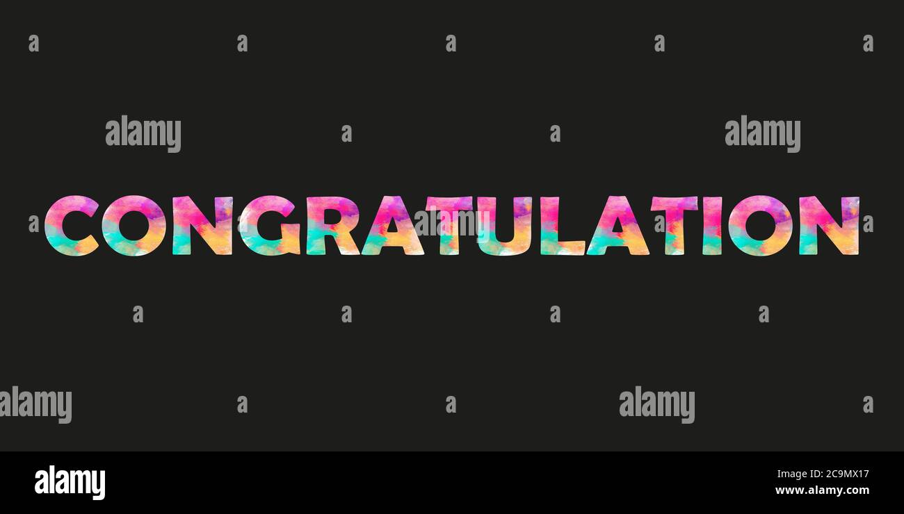 Congratulations calligraphy with gold effect. Hand written text ...