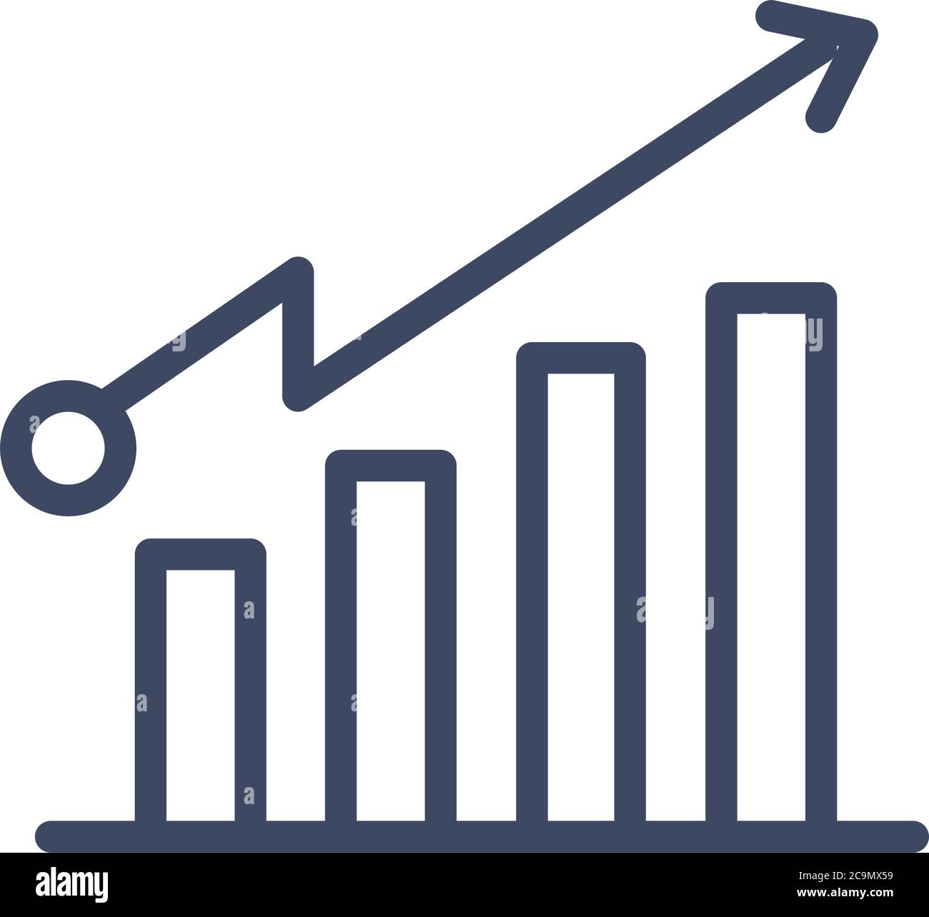 Infographic bars chart line style icon design, Data information ...