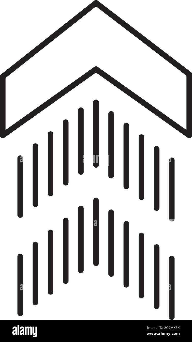 up chevron arrows icon over white background, line style, vector ...