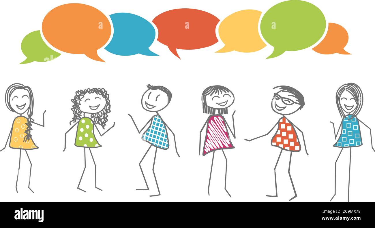 Cartoon kids talking hi-res stock photography and images - Alamy