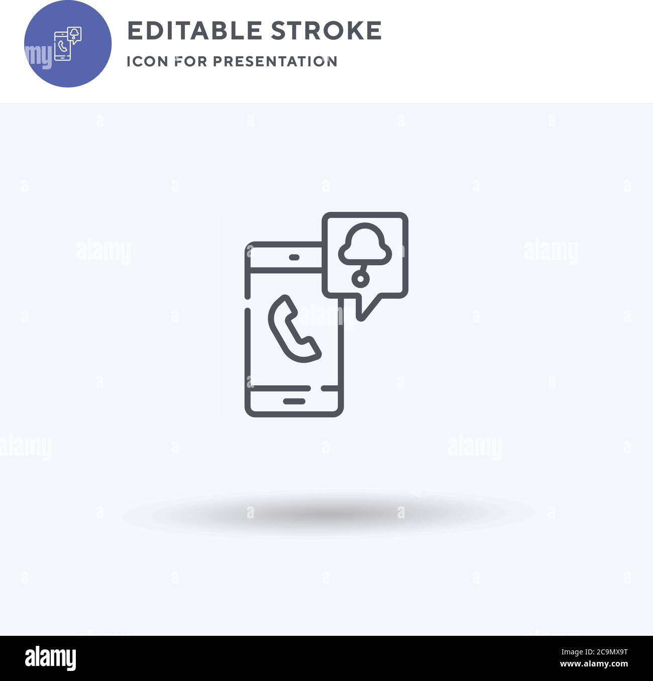 Notification icon vector, filled flat sign, solid pictogram isolated on ...