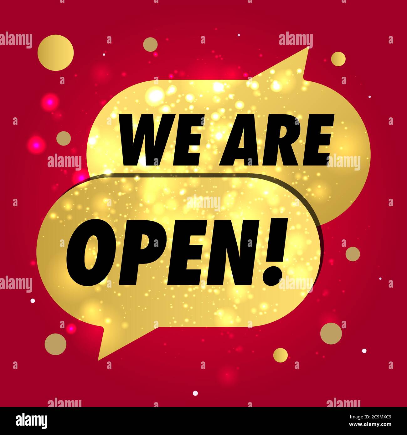 Open sign on the front door - welcome back We are working again. Keep ...
