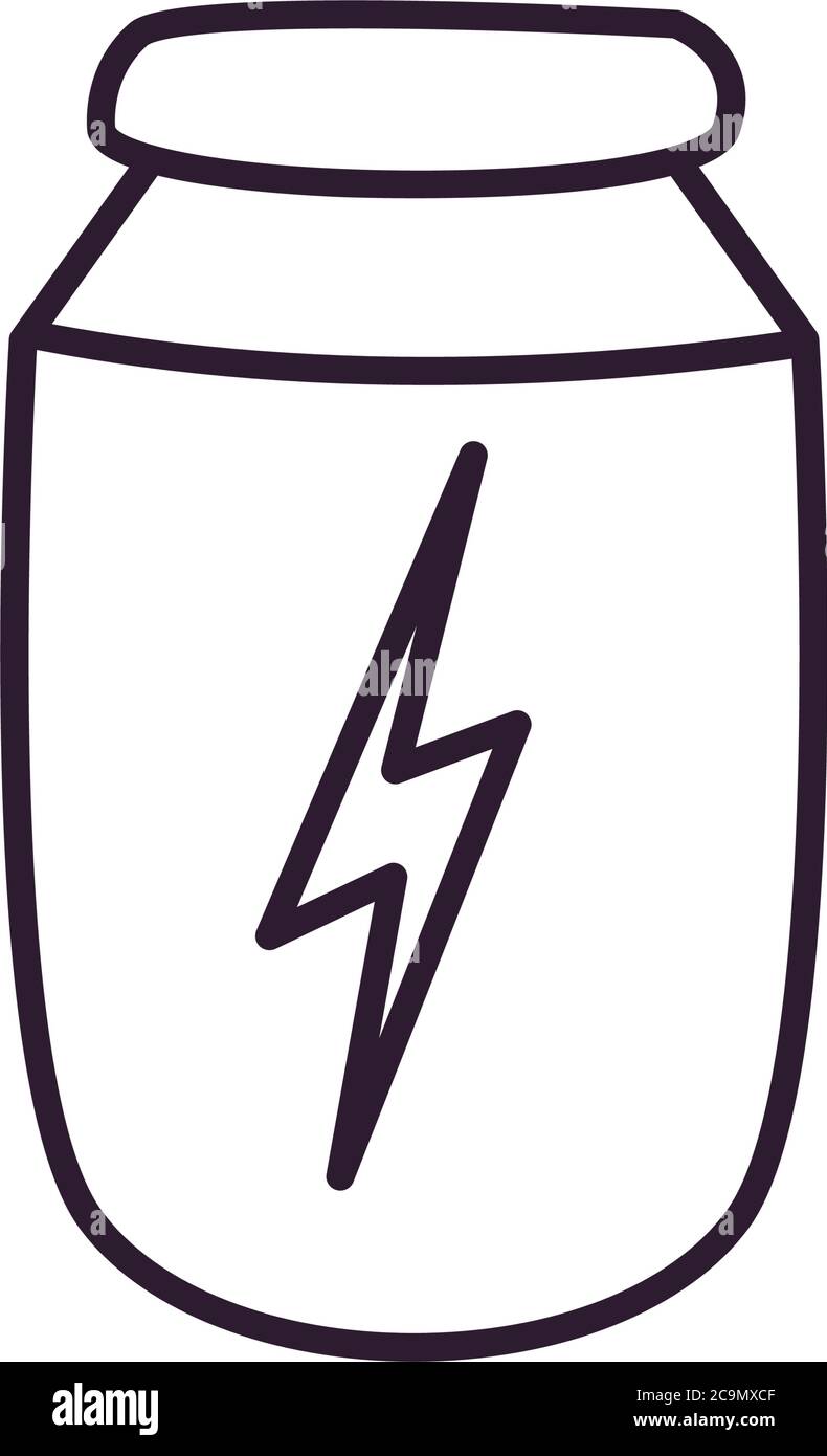 energizing bottle line style icon design, healthy sport and activity ...