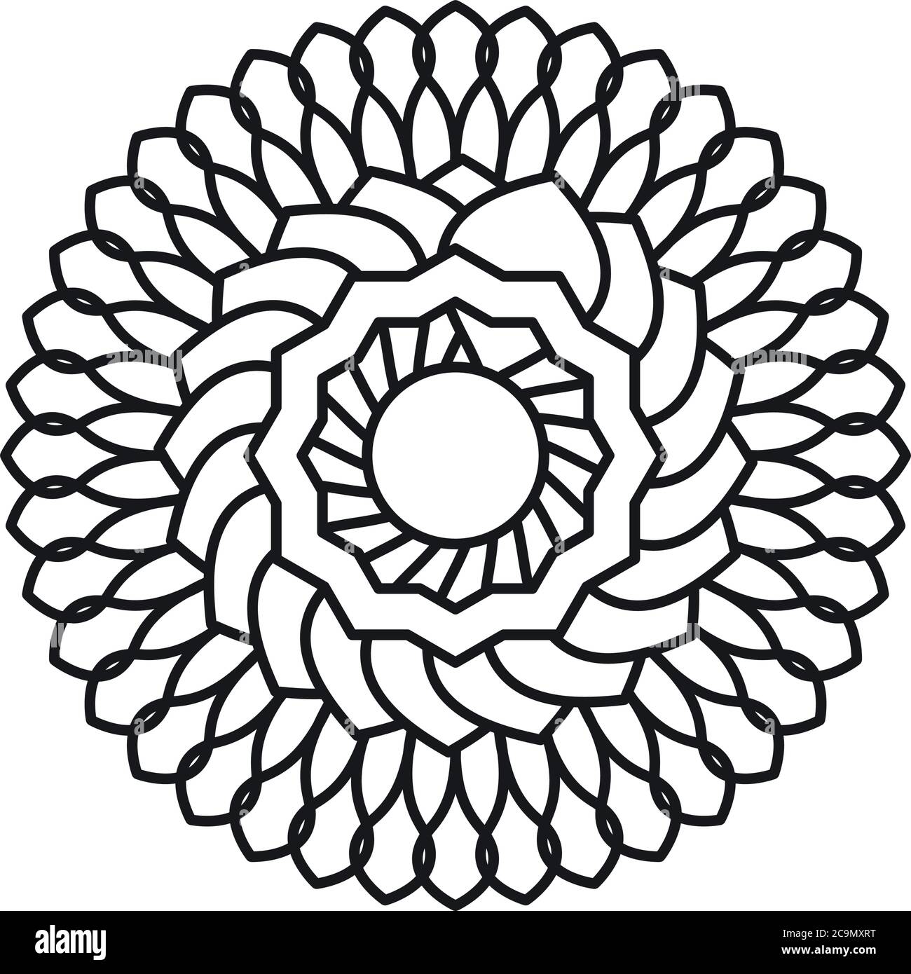 Round Decorative Line Mandala Icon High Resolution Stock Photography ...