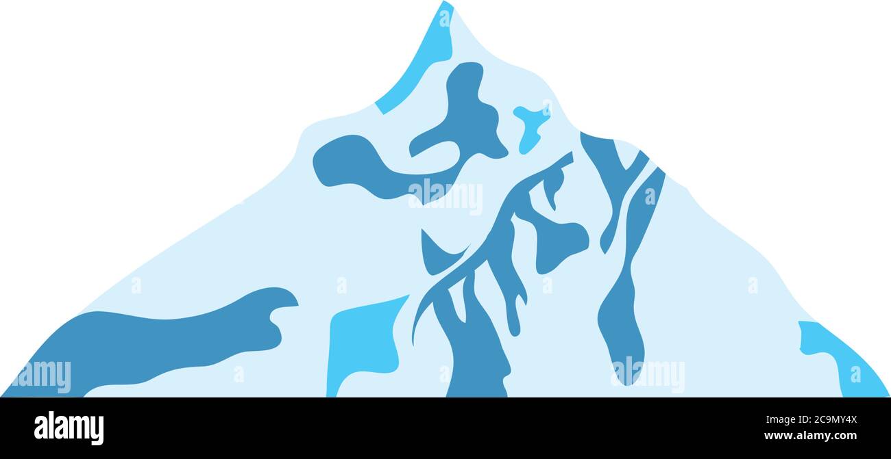 icon of snowy mountain icon over white background, flat style, vector ...