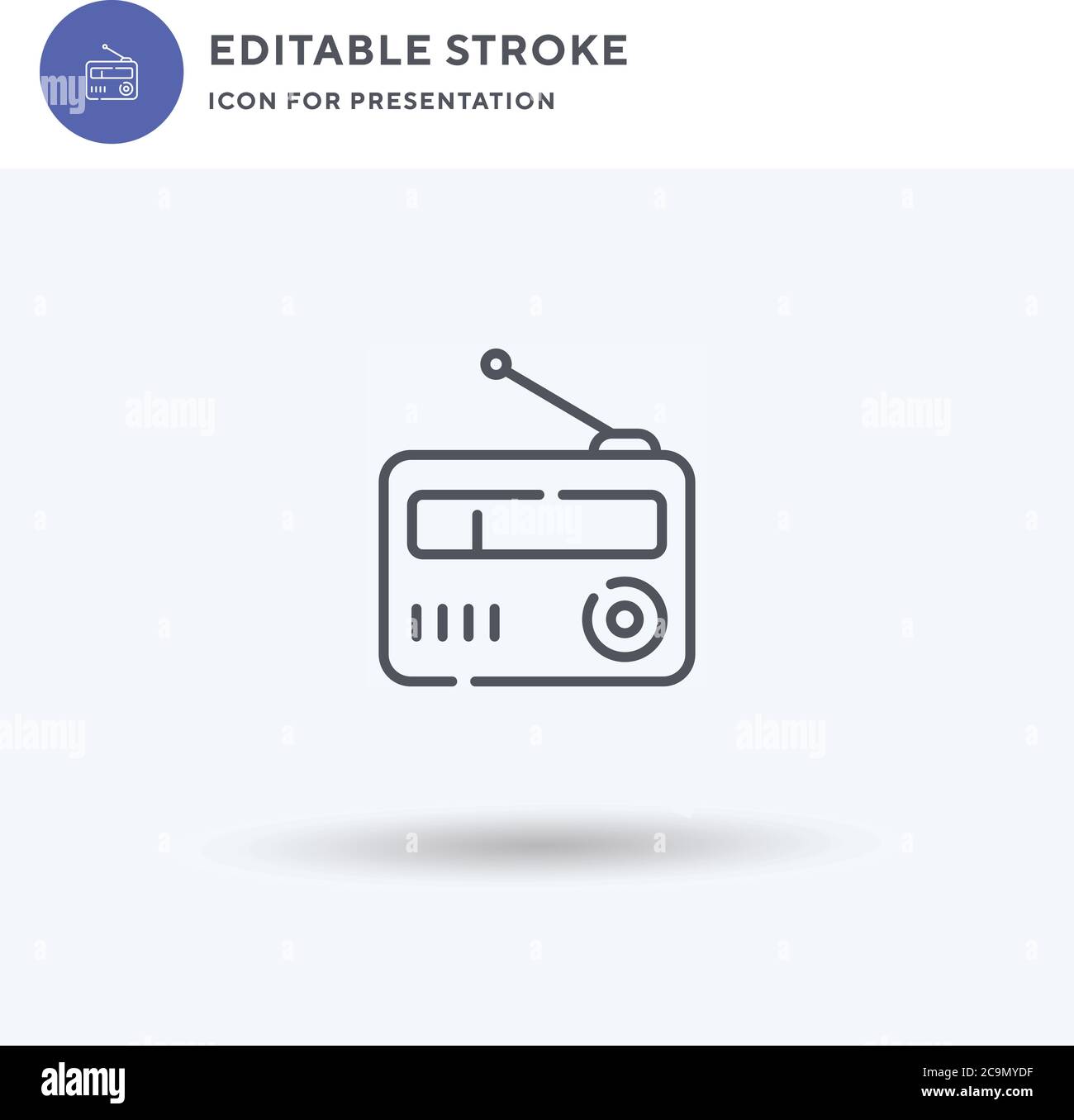 Radio icon vector, filled flat sign, solid pictogram isolated on white ...