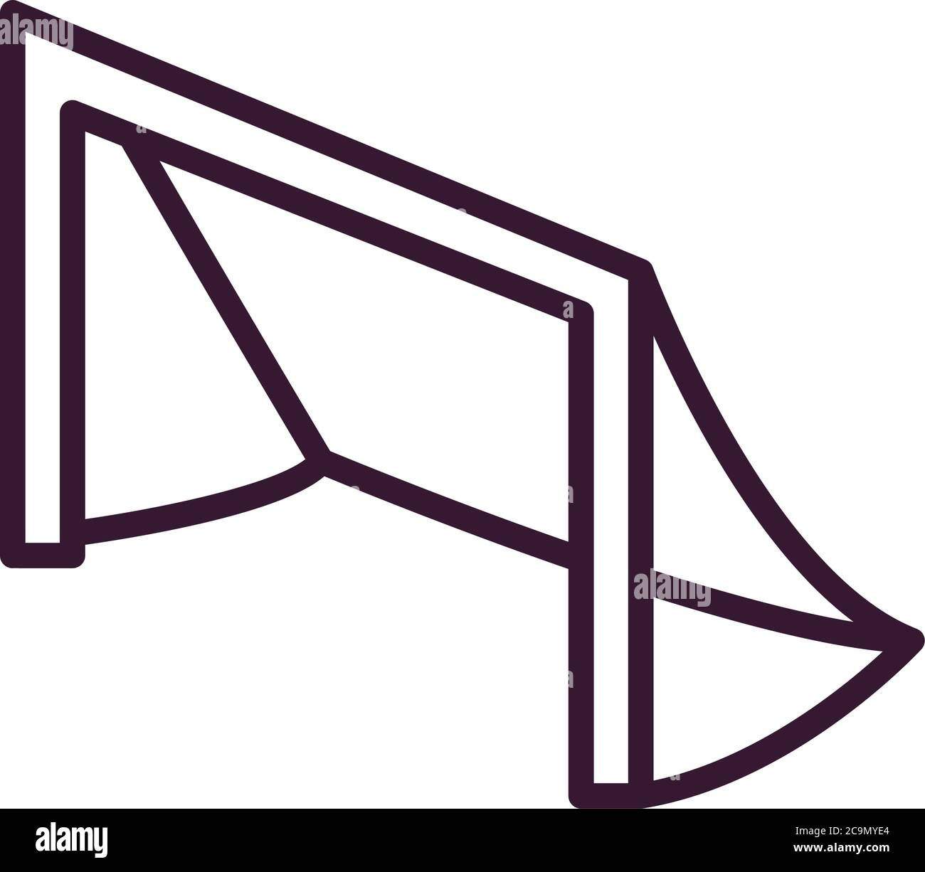 goal line style icon design, Soccer football sport hobby competition ...