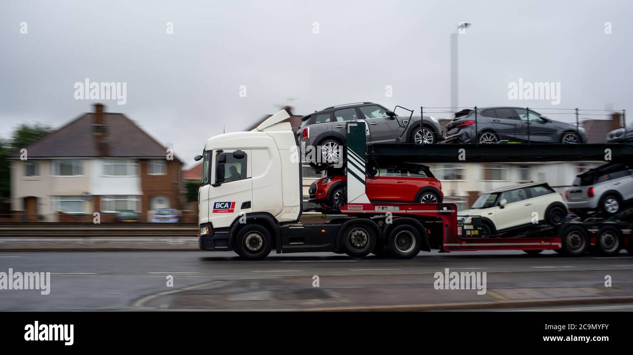 Car transporters hi-res stock photography and images - Alamy