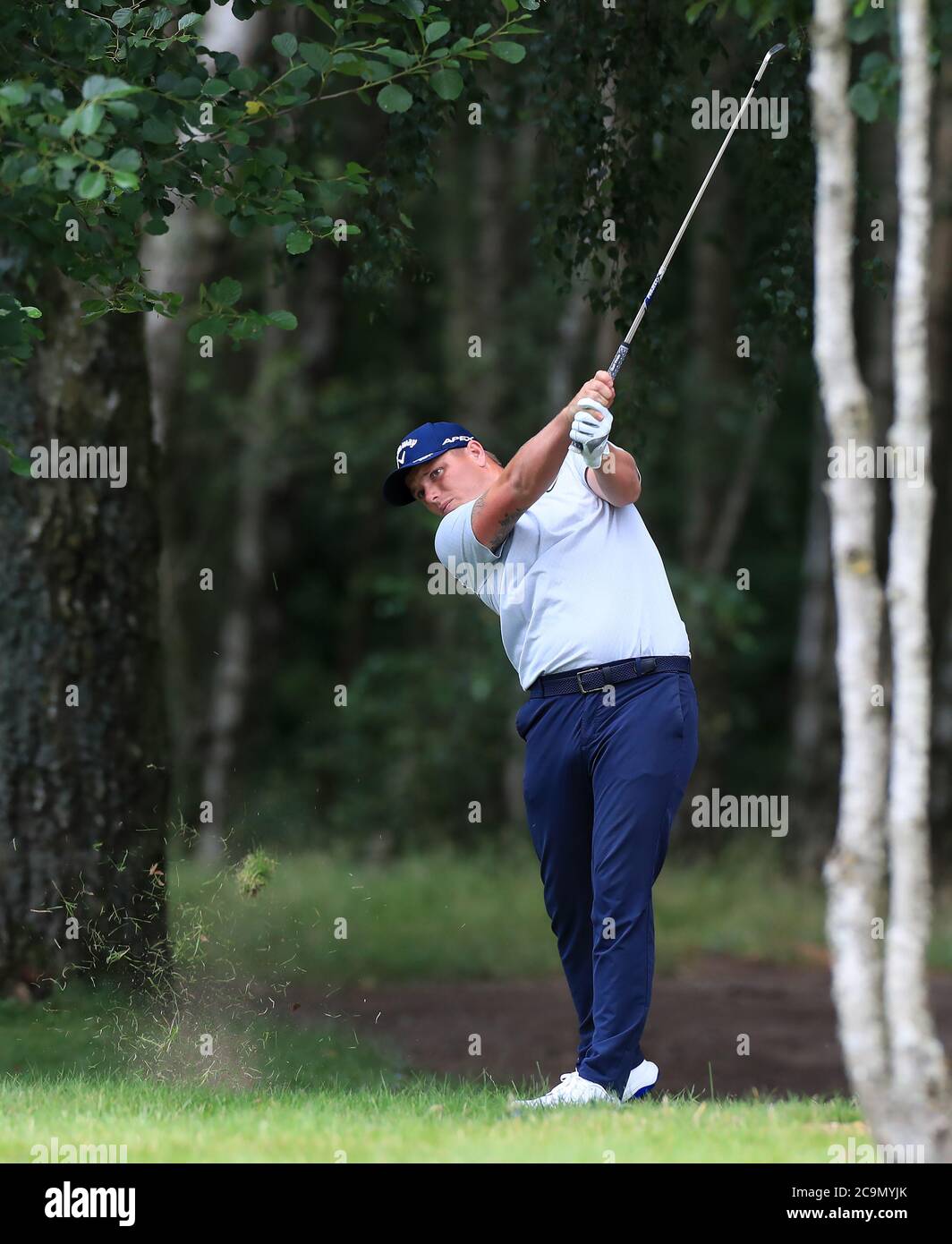 England's Callum Shinkwin plays out from the trees during day three of ...