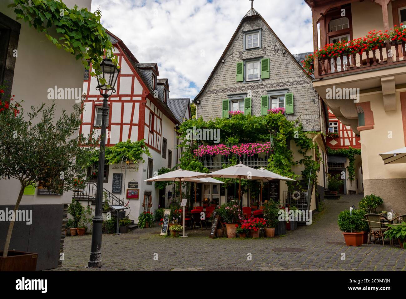 Beilstein, Germany - July 11, 2020: Narrow street in the historical ...