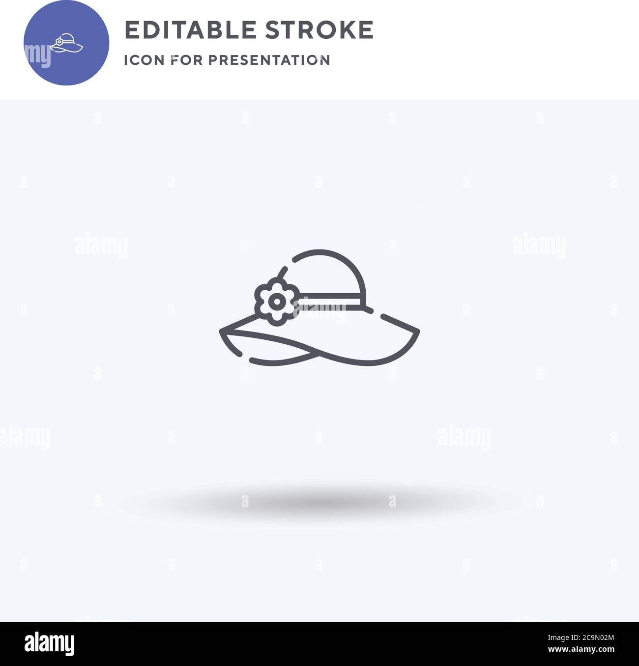 Pamela Hat icon vector, filled flat sign, solid pictogram isolated on ...