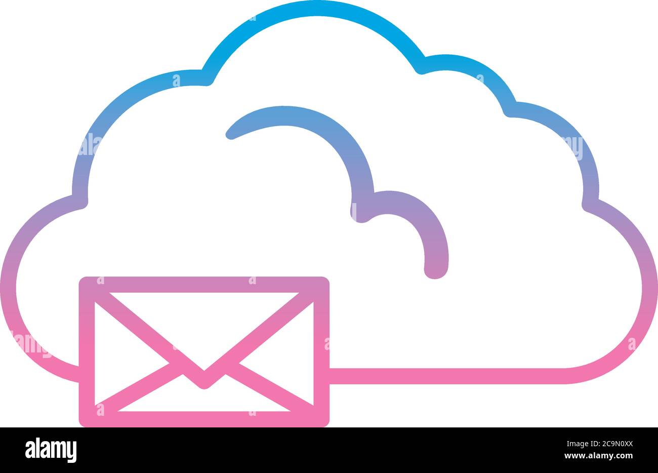 Cloud computing with envelope gradient style icon design, Communication ...