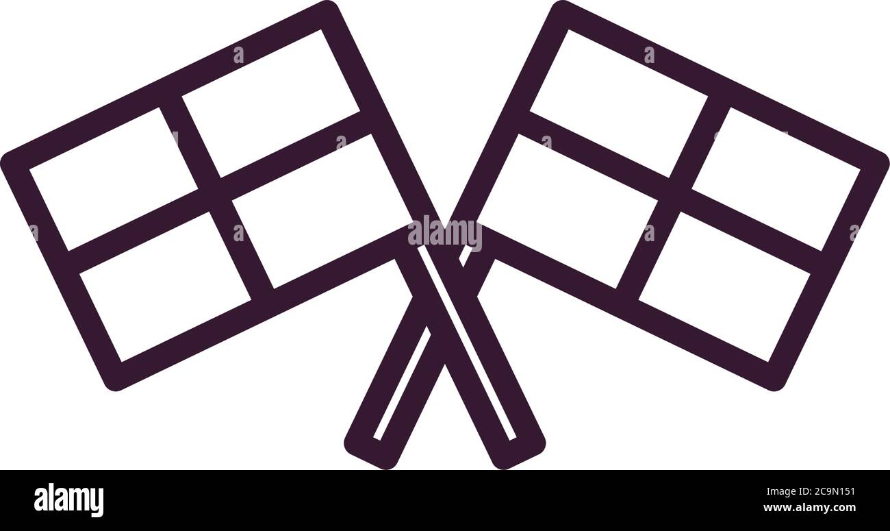 flags line style icon design, Soccer football sport hobby competition ...