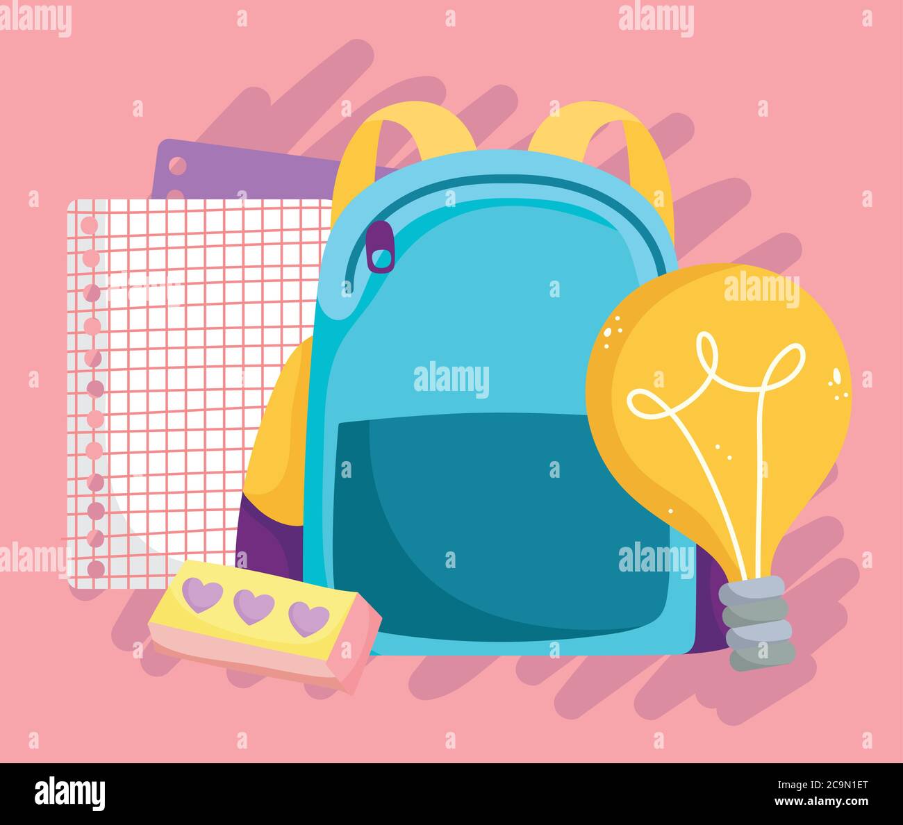 back to school, backpack eraser papers idea elementary education ...