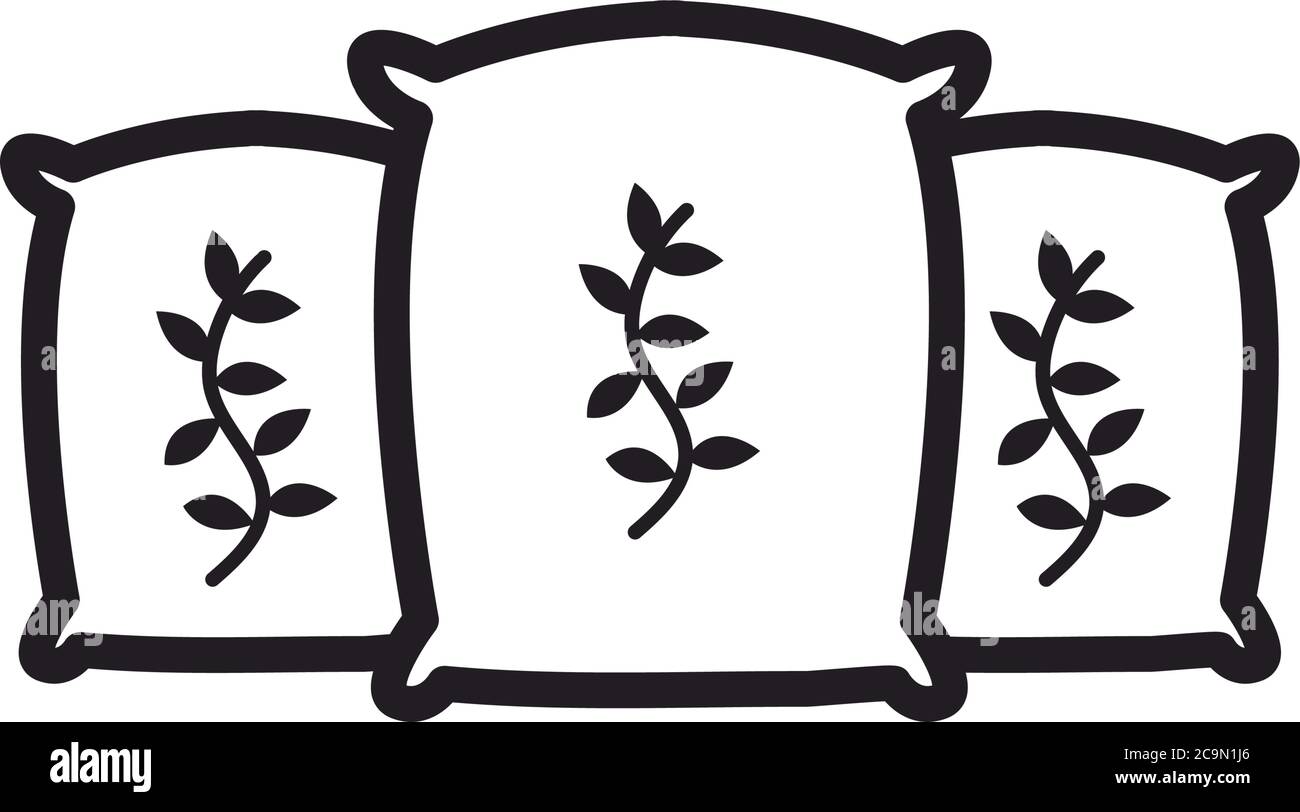 seeds bags line style icon design, farm agronomy lifestyle agriculture ...