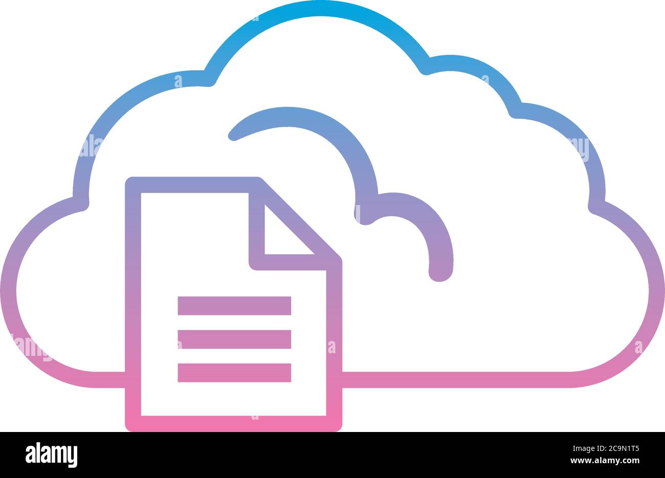 Cloud Computing With Document Gradient Style Icon Design Communication