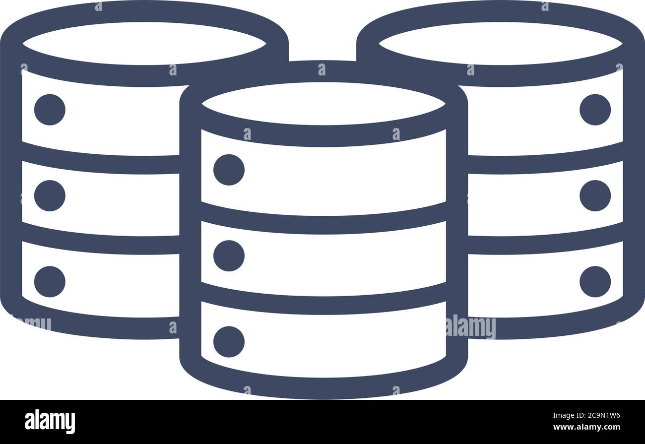 Web hosting line style icon design, Data center base security system hardware technology ...