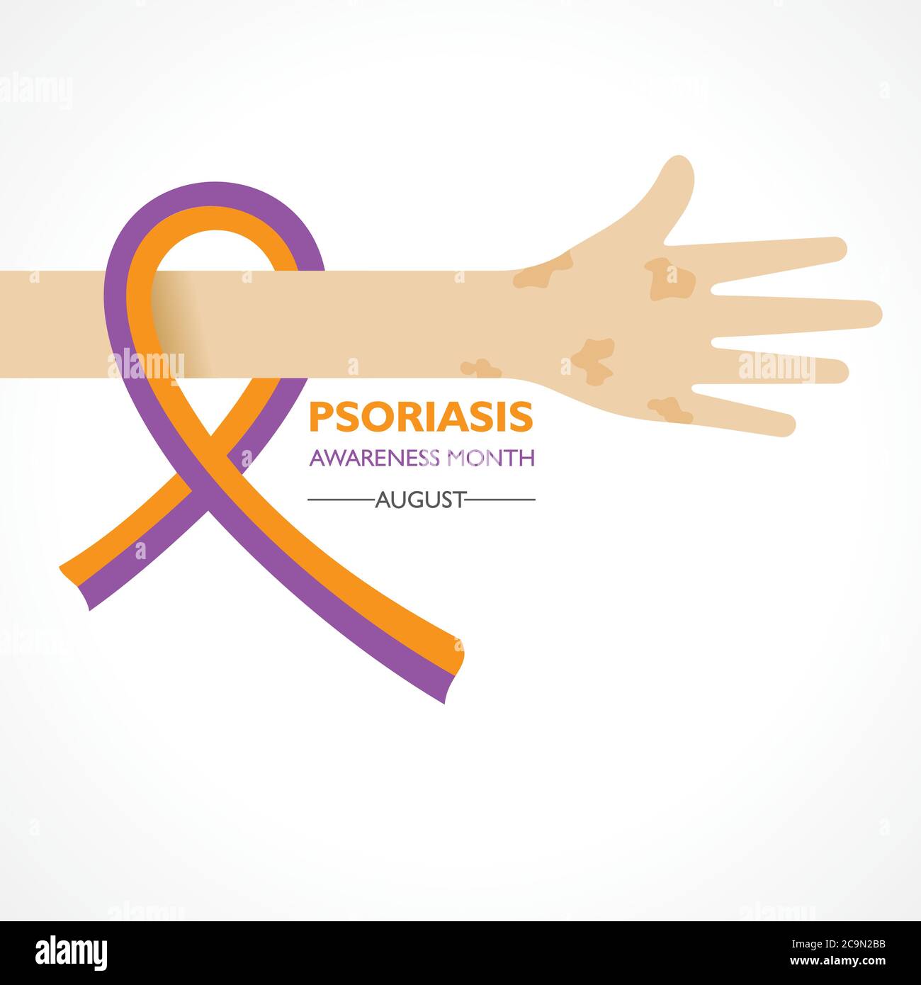 Vector Illustration of Psoriasis Awareness Month observed in AUGUST ...
