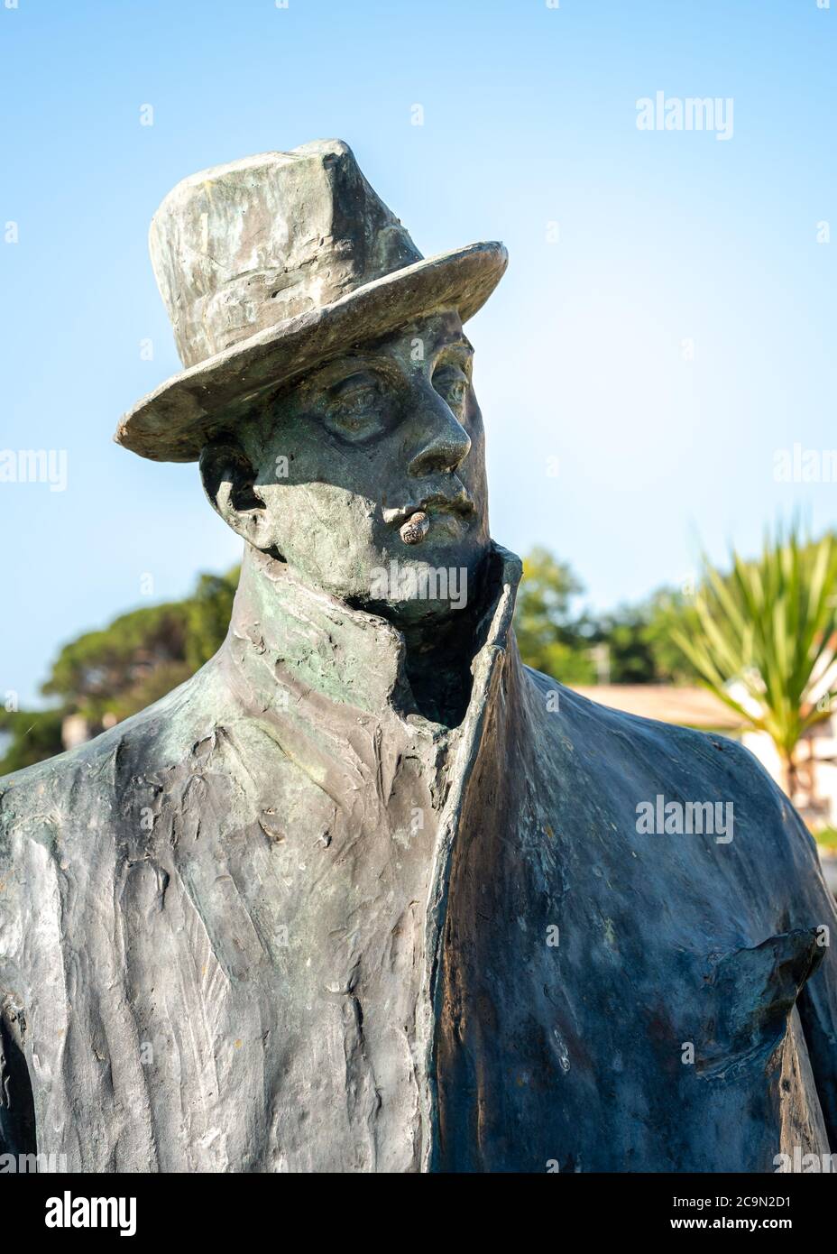 Torre del Lago Puccini, Tuscany, Italy - July 4, 2019: Statue to ...
