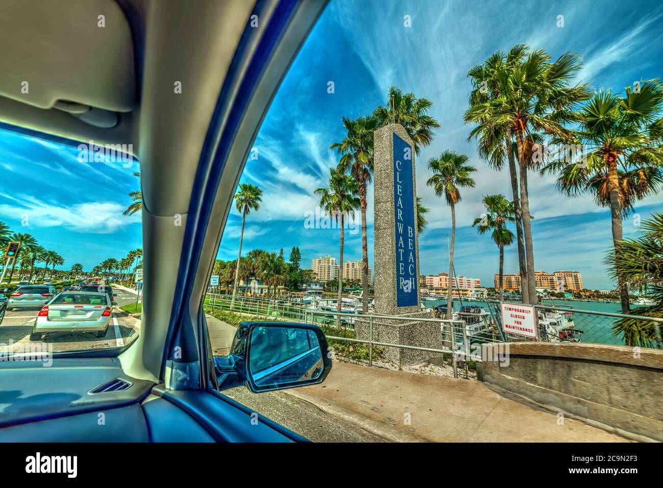 Driving on Clearwater Beach sea front. Florida, USA Stock Photo - Alamy