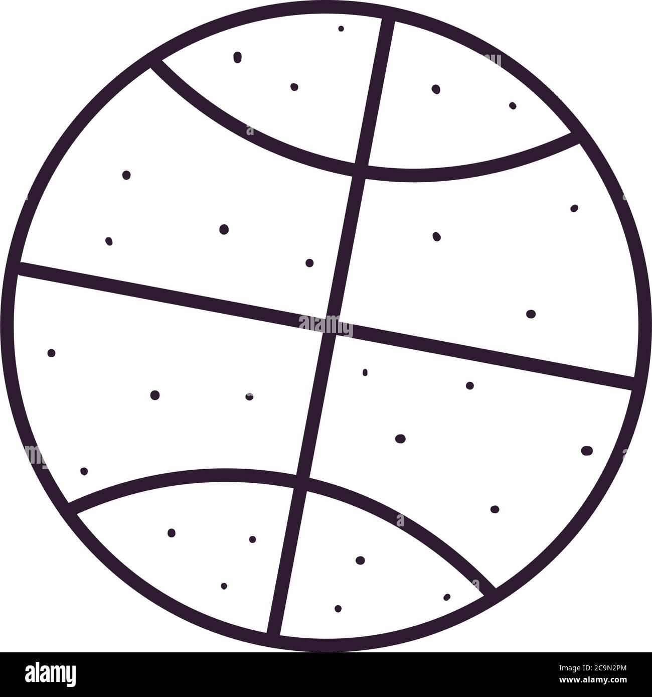 Ball line style icon design, Basketball sport hobby competition and ...