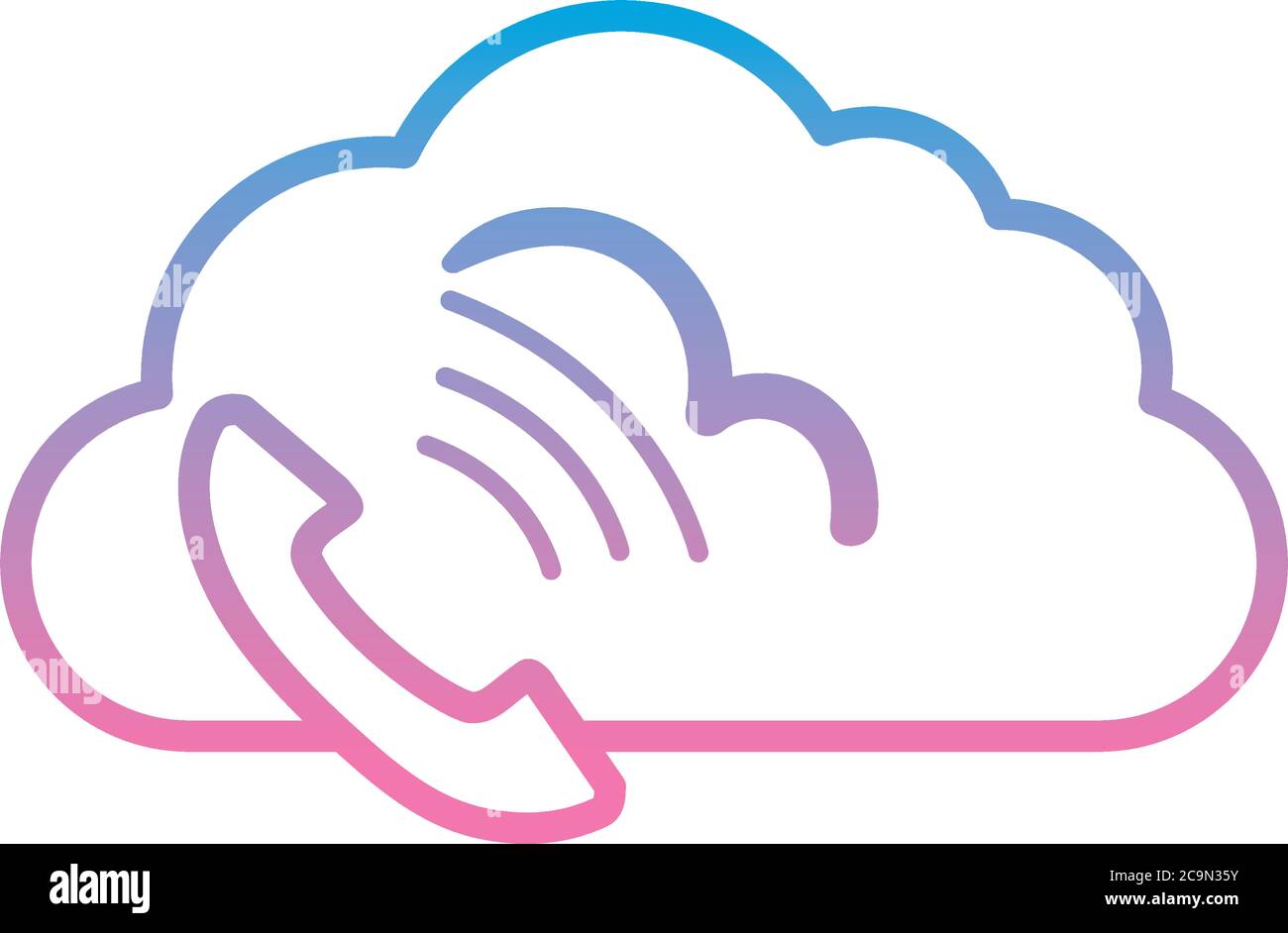 Cloud Computing With Phone Gradient Style Icon Design Communication