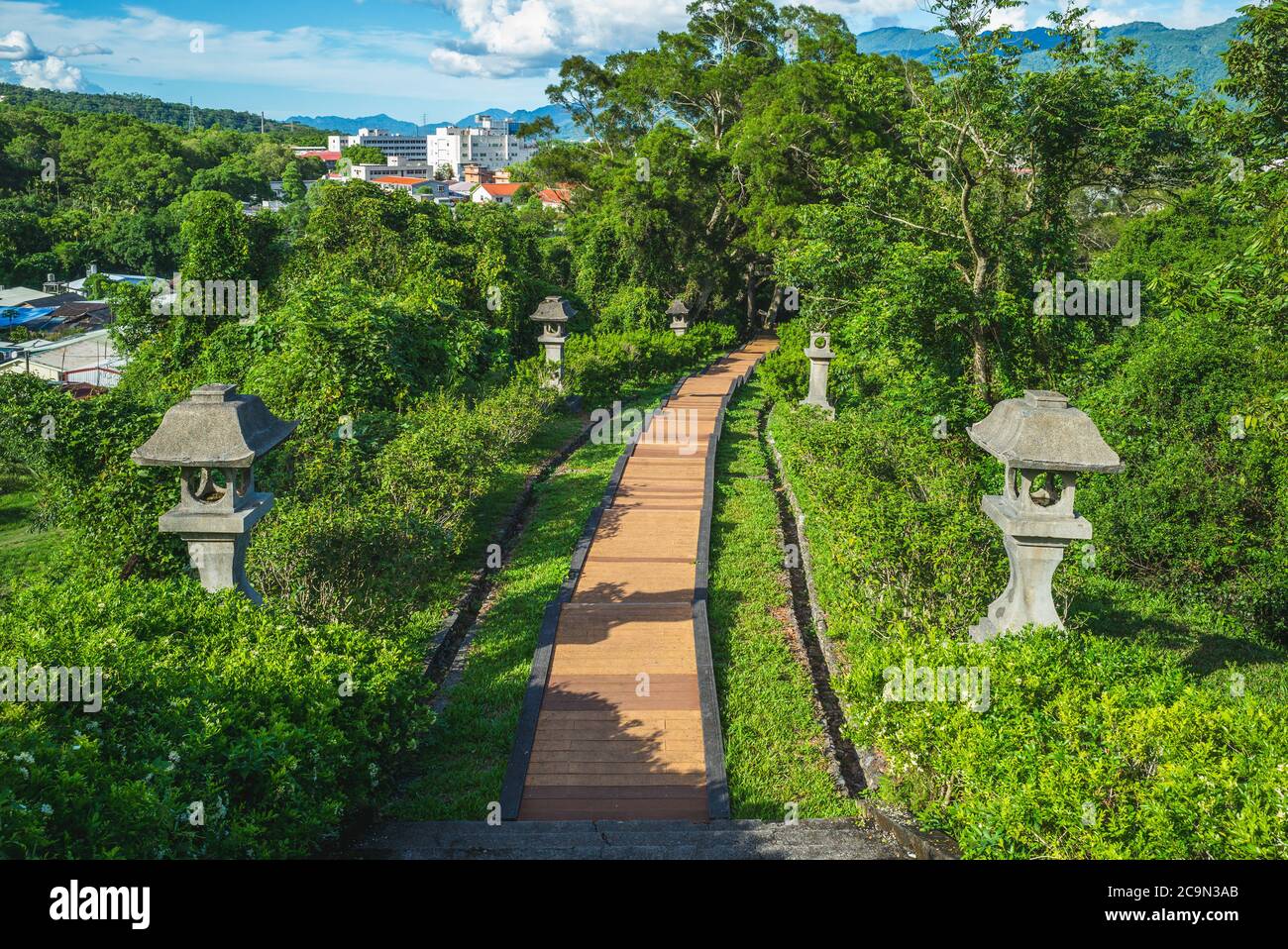 stone lanterns (toro), remains of Yuli shrine in Hualien, Taiwan Stock ...